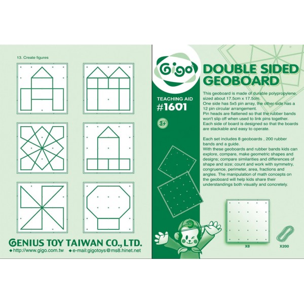 Double sided isomeric geoboard 5x5 - Gigo Teaching Aids - Mainan Kreatif